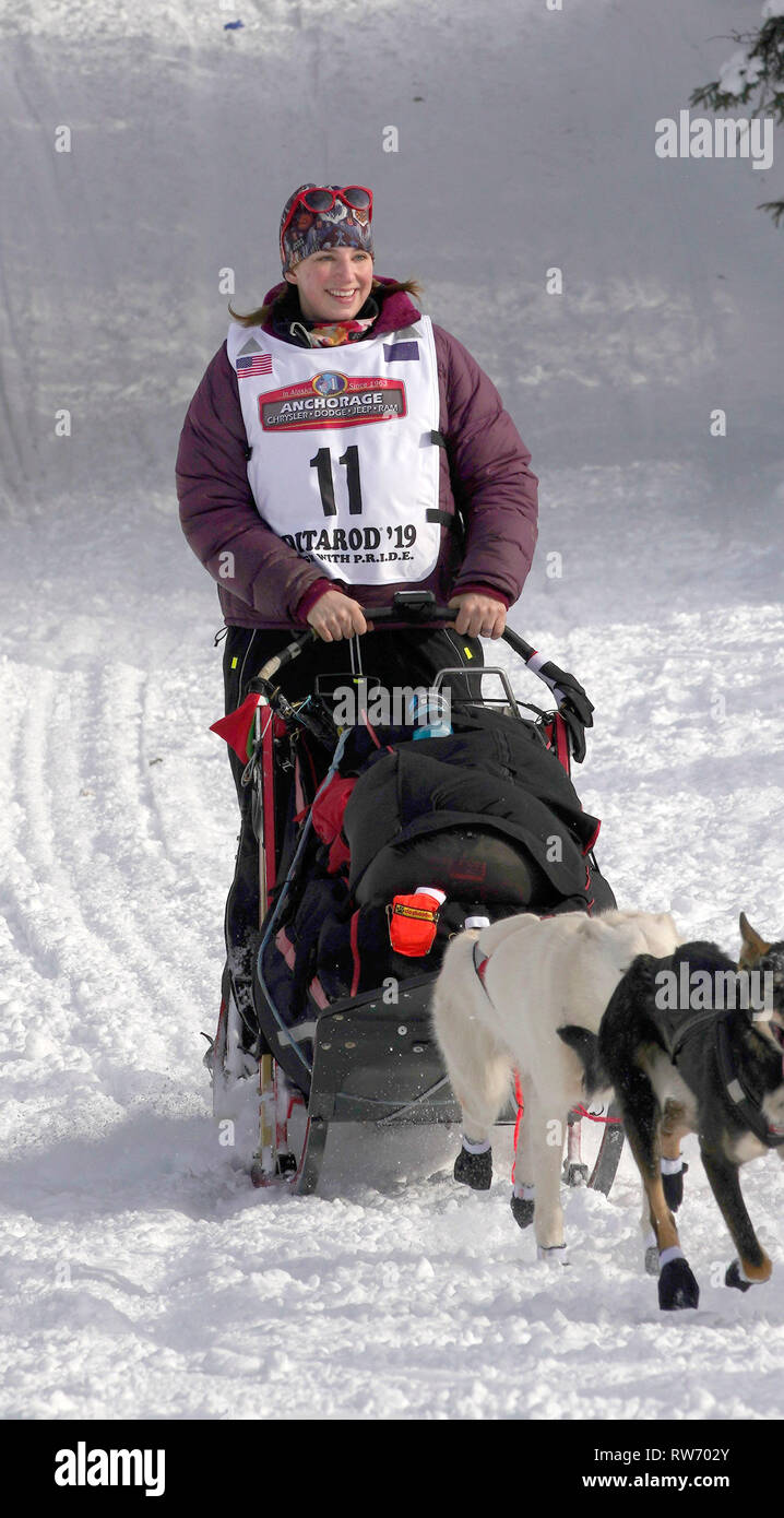 Willow, United States. 03rd Mar, 2019. Rookie Musher competitor Blair ...