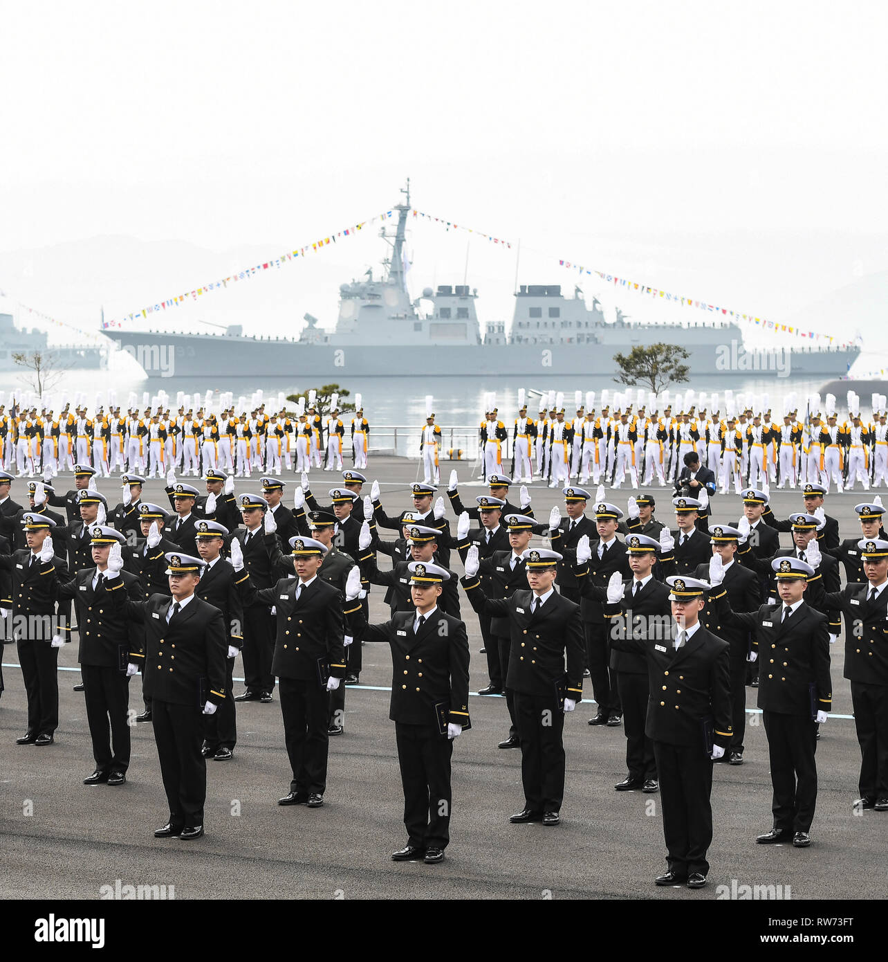 05th Mar, 2019. Moon attends ceremony to commission naval cadets A ...