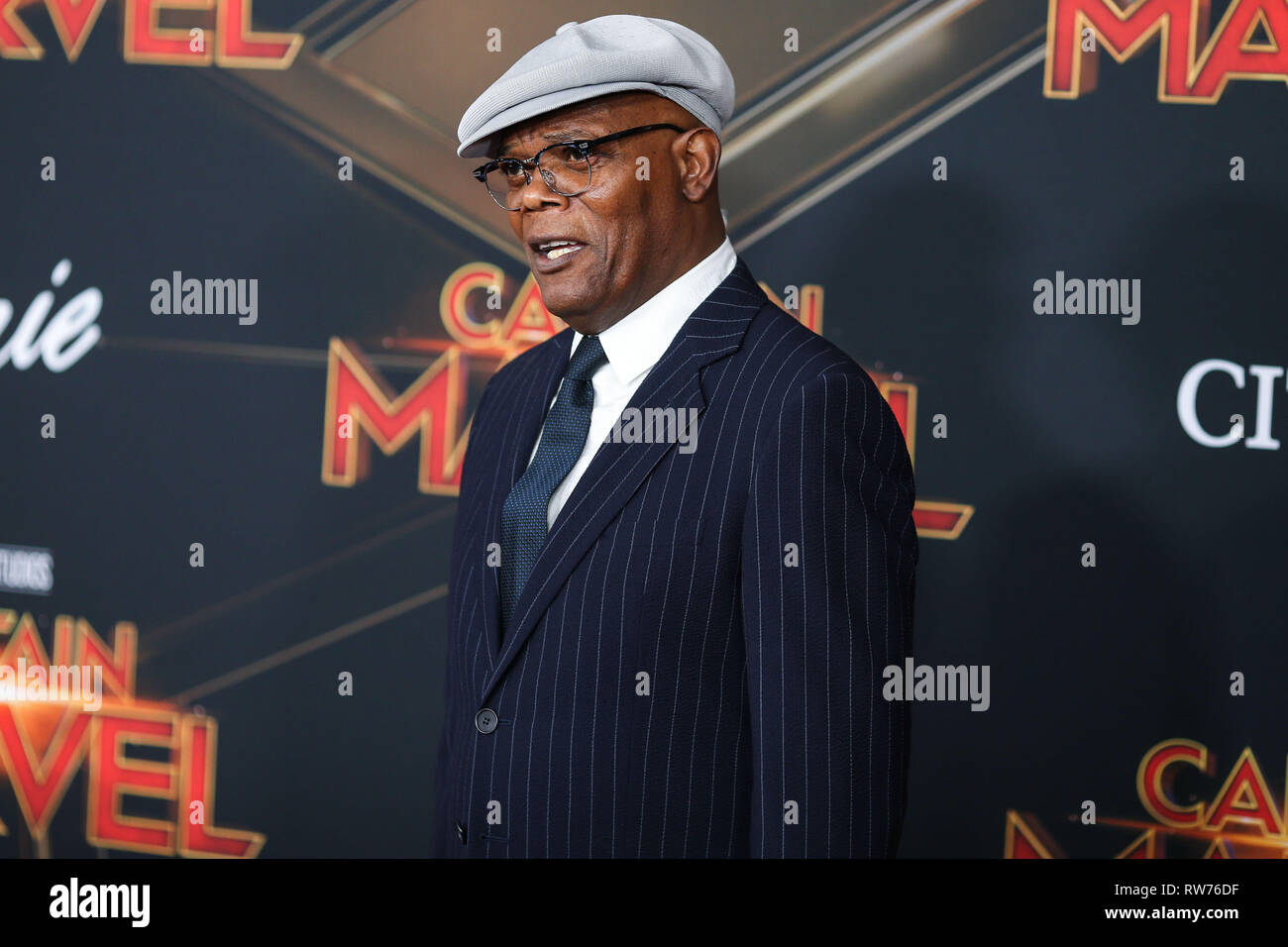 Samuel l jackson attending premiere captain america hi-res stock ...