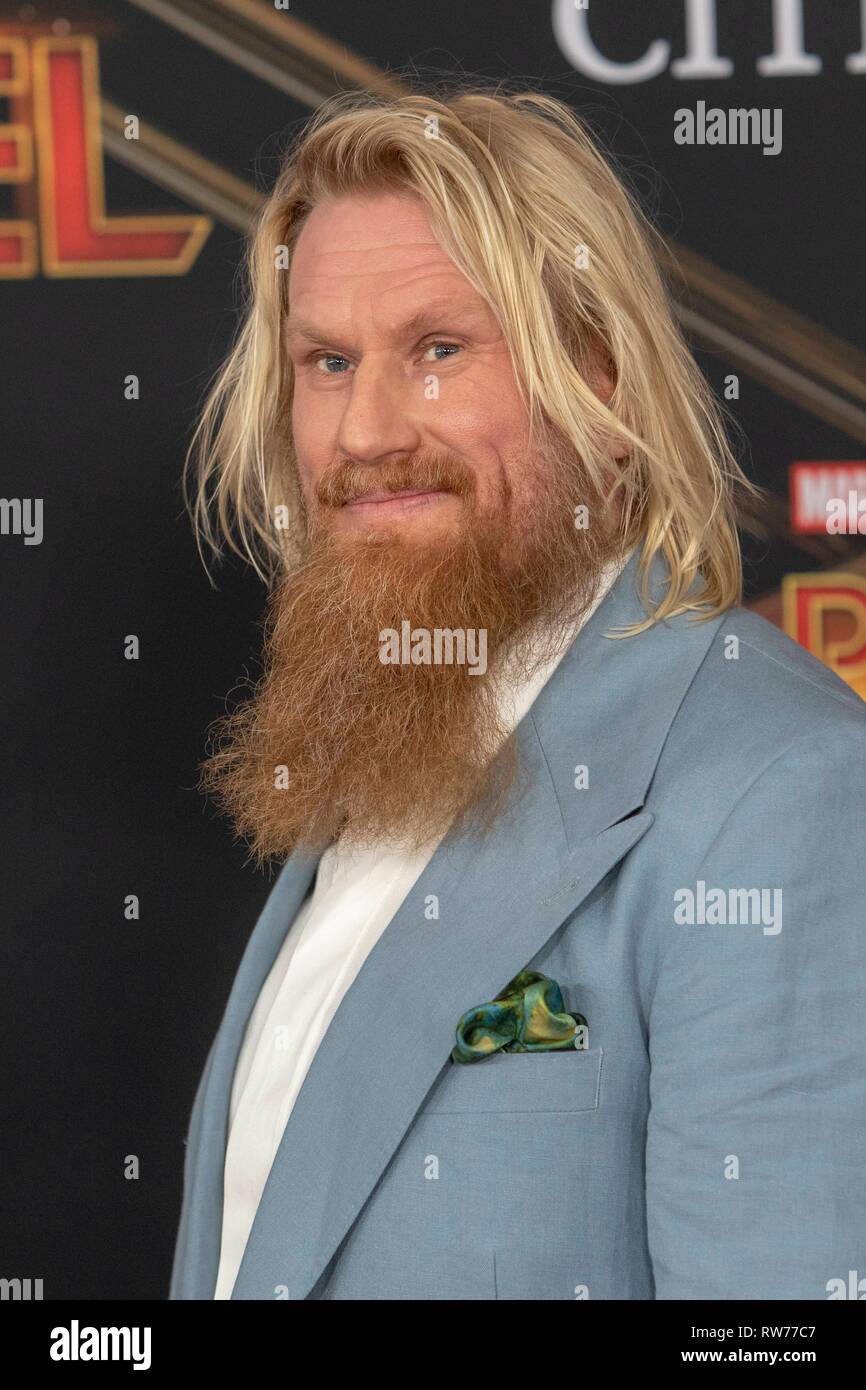 Rune Temte attends the world premiere of 'Captain Marvel' at El Captian ...
