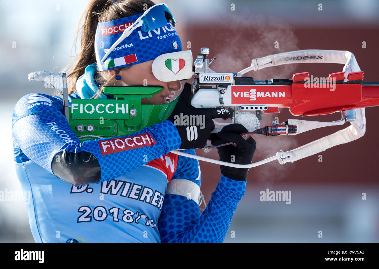 05 March 2019, Sweden, Östersund: Biathlon: world championship, women's ...