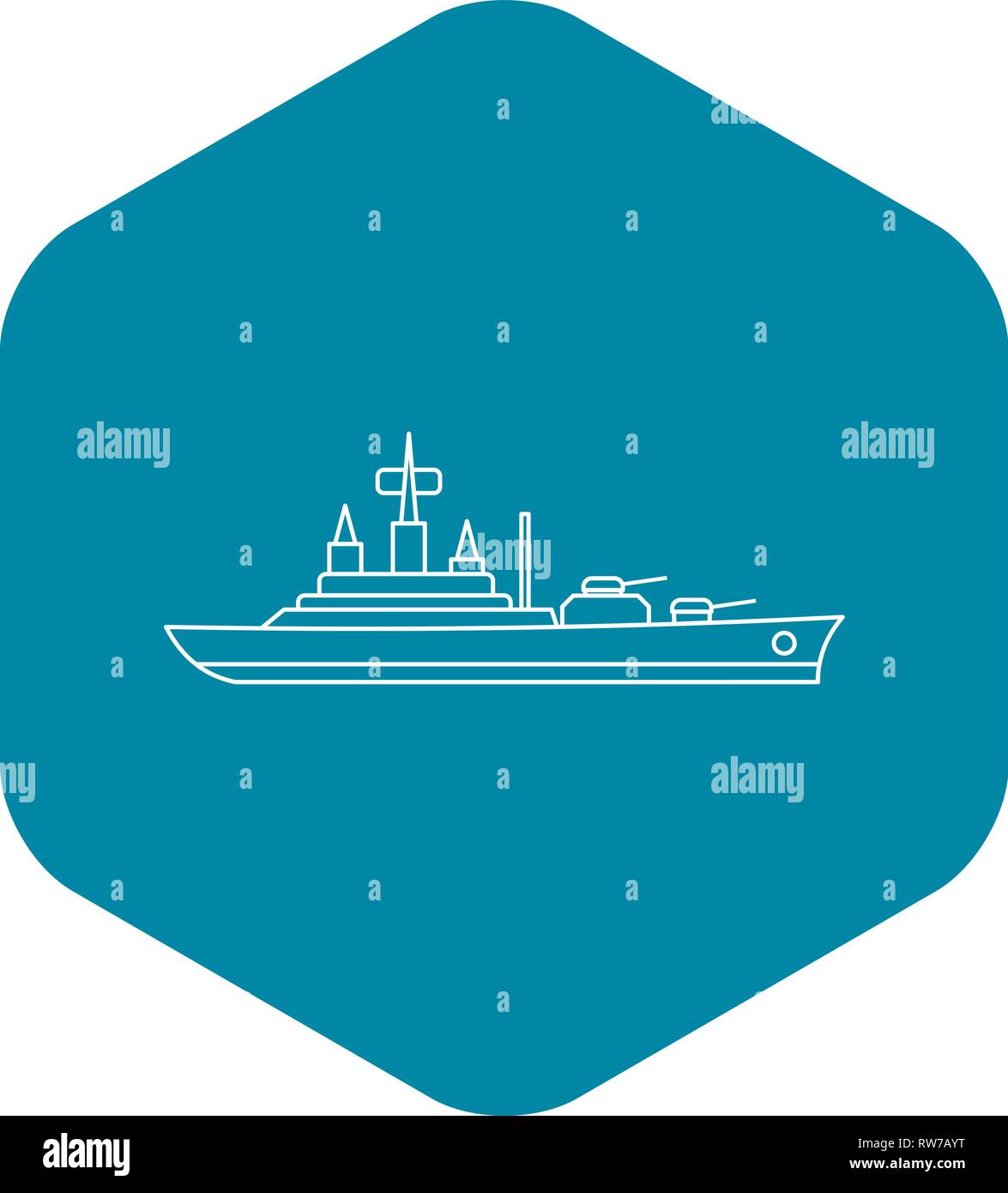 Warship icon, outline style Stock Vector Image & Art - Alamy