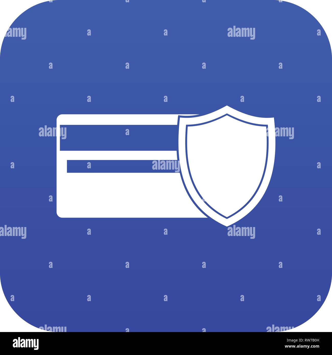 Credit card and shield icon digital blue Stock Vector Image & Art - Alamy