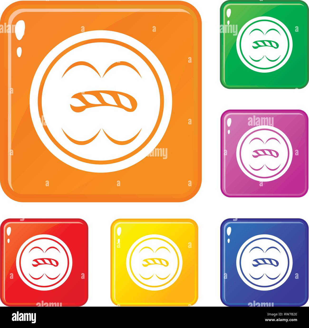 Circle button icons set vector color Stock Vector Image & Art - Alamy