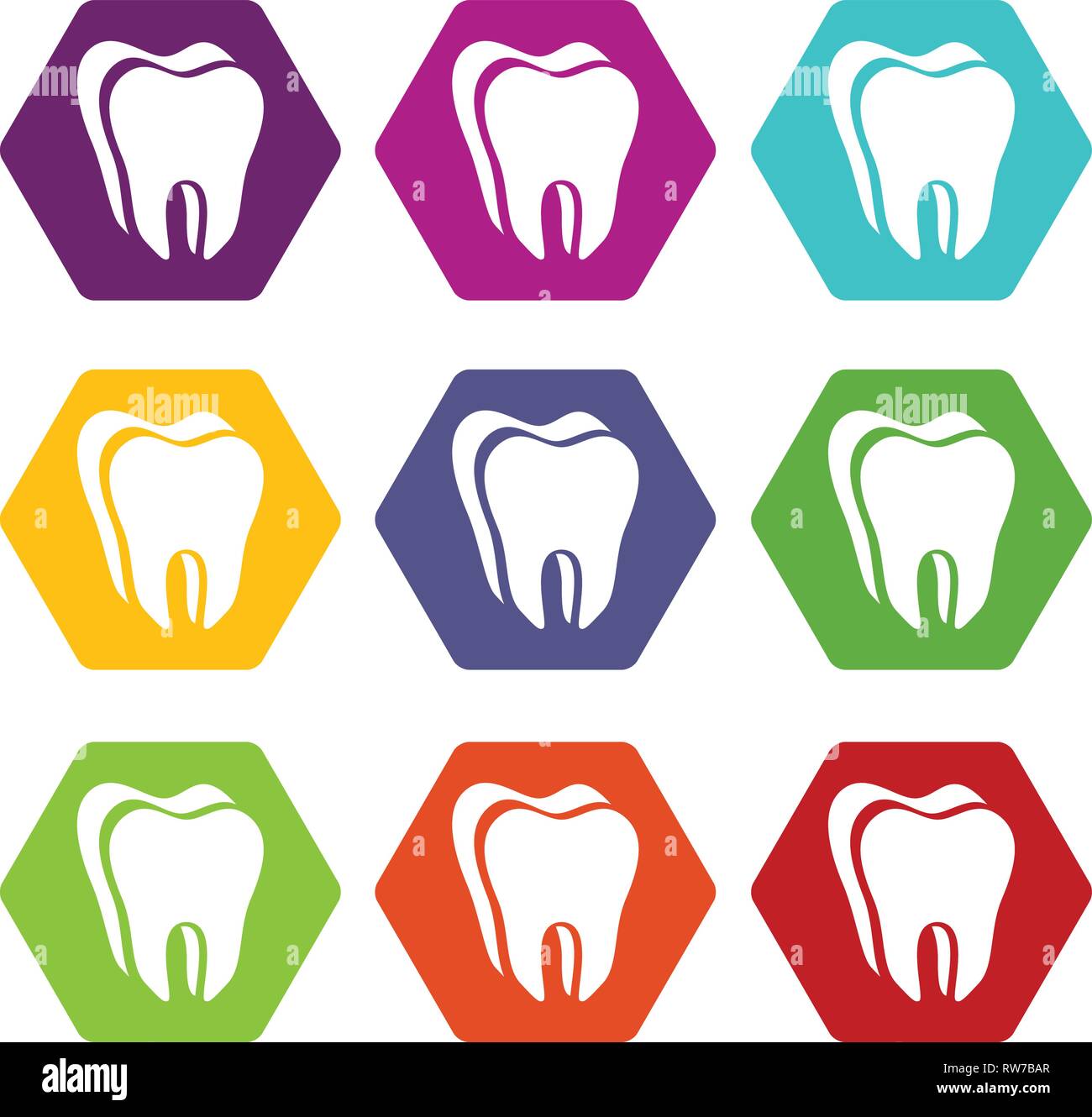 Canine tooth icons set 9 vector Stock Vector Image & Art - Alamy
