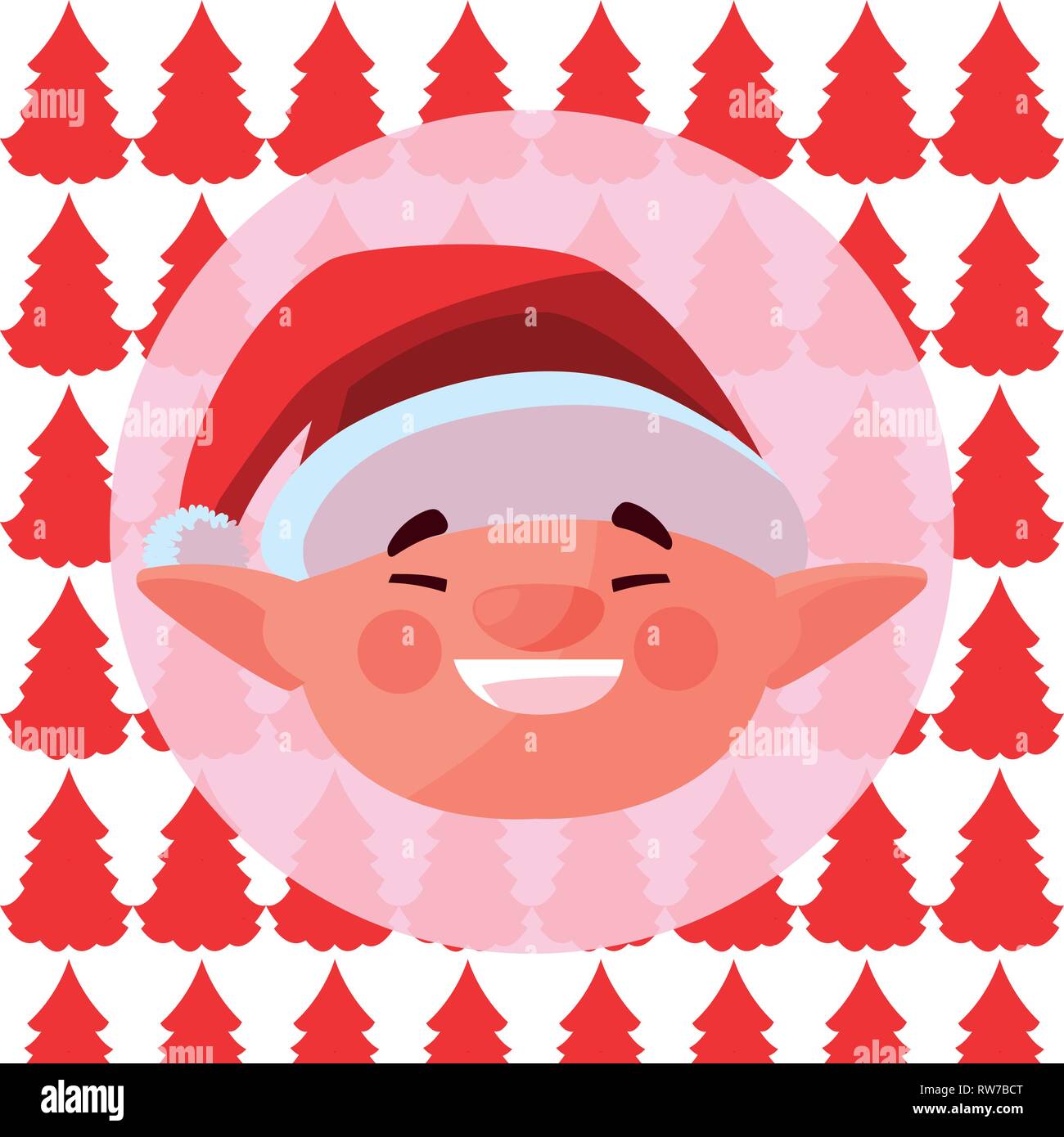 Christmas elf over colorful background, vector illustration Stock ...