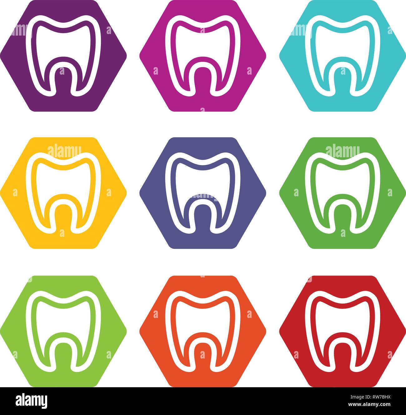 Tooth with root icons set 9 vector Stock Vector Image & Art - Alamy
