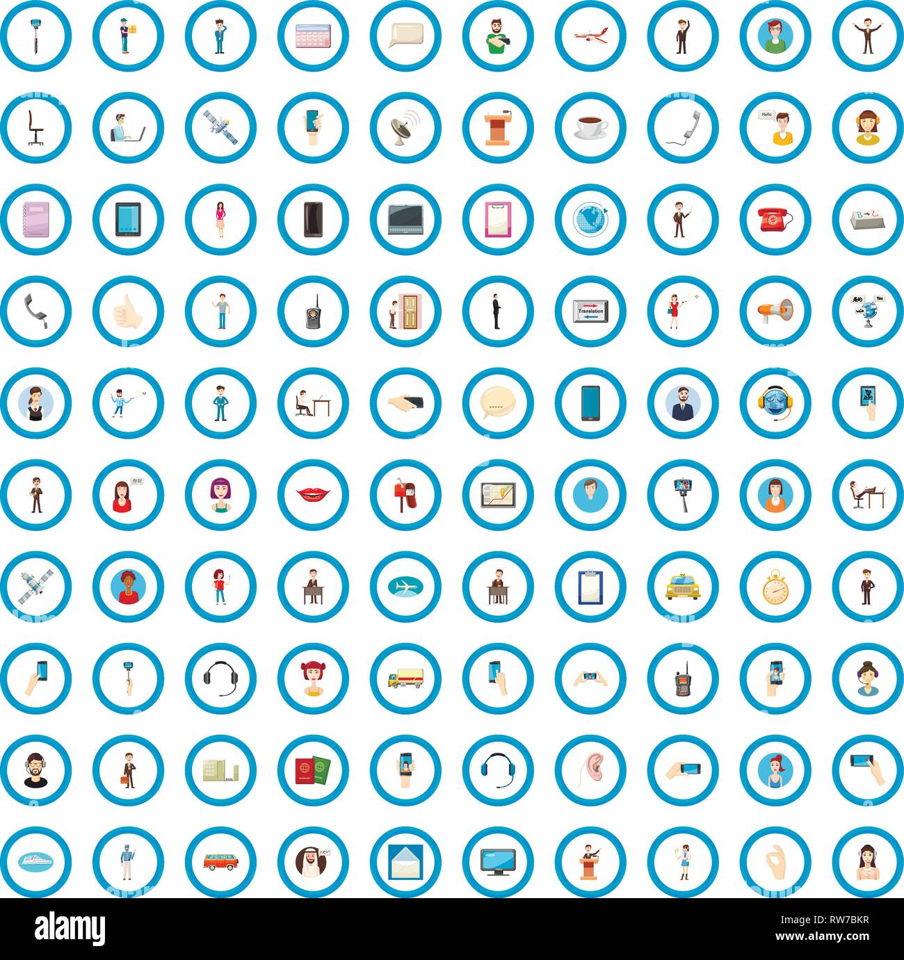 100 communication icons set, cartoon style Stock Vector Image & Art - Alamy