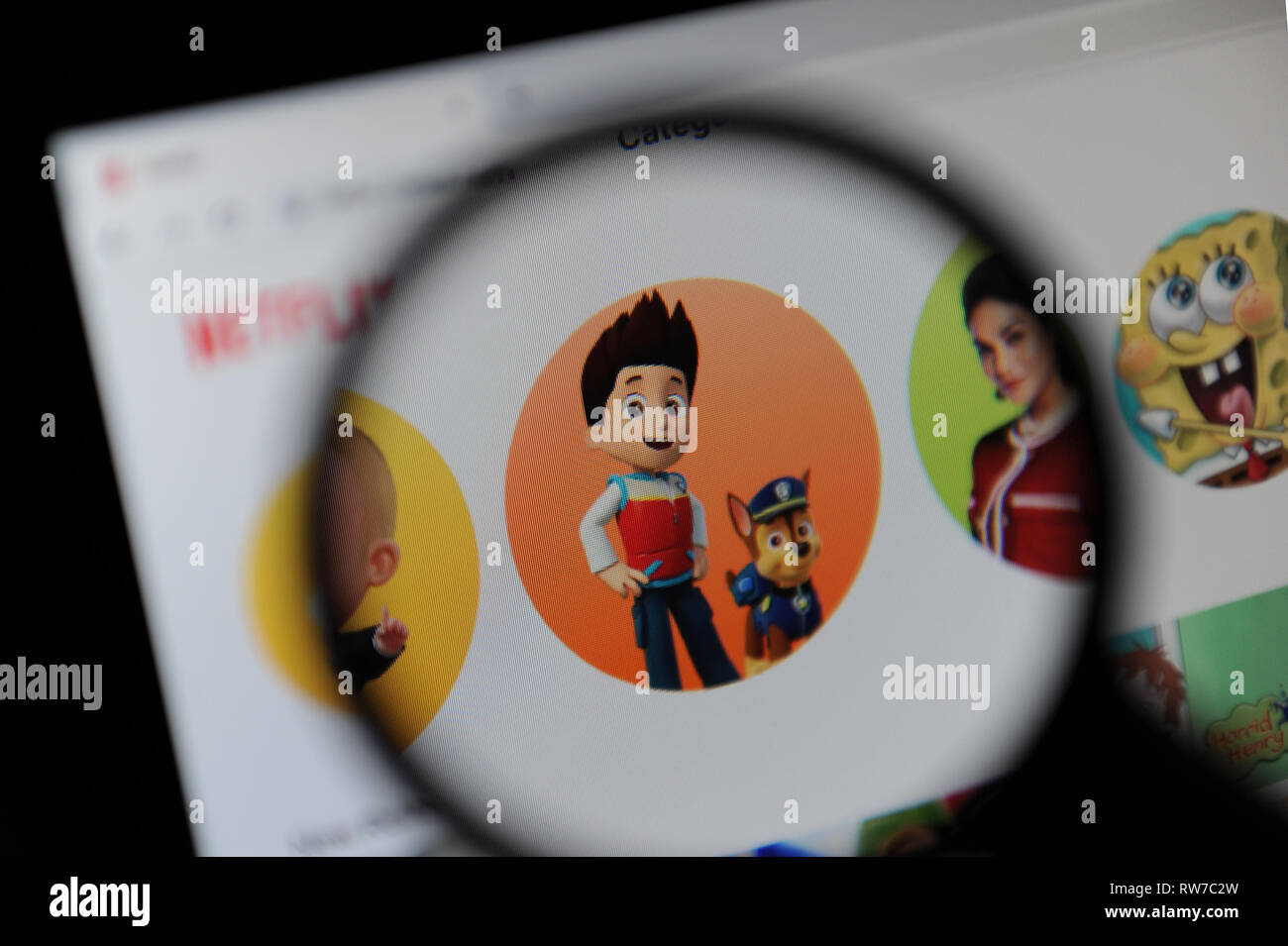 Childrens TV shows seen through a magnifying glass on Netflix Stock ...