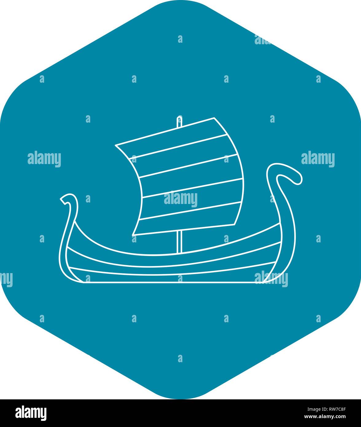 Medieval boat icon, outline style Stock Vector Image & Art - Alamy