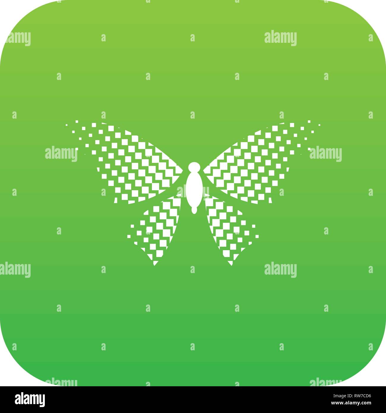 Butterfly with rhombus on wings icon green vector Stock Vector Image ...
