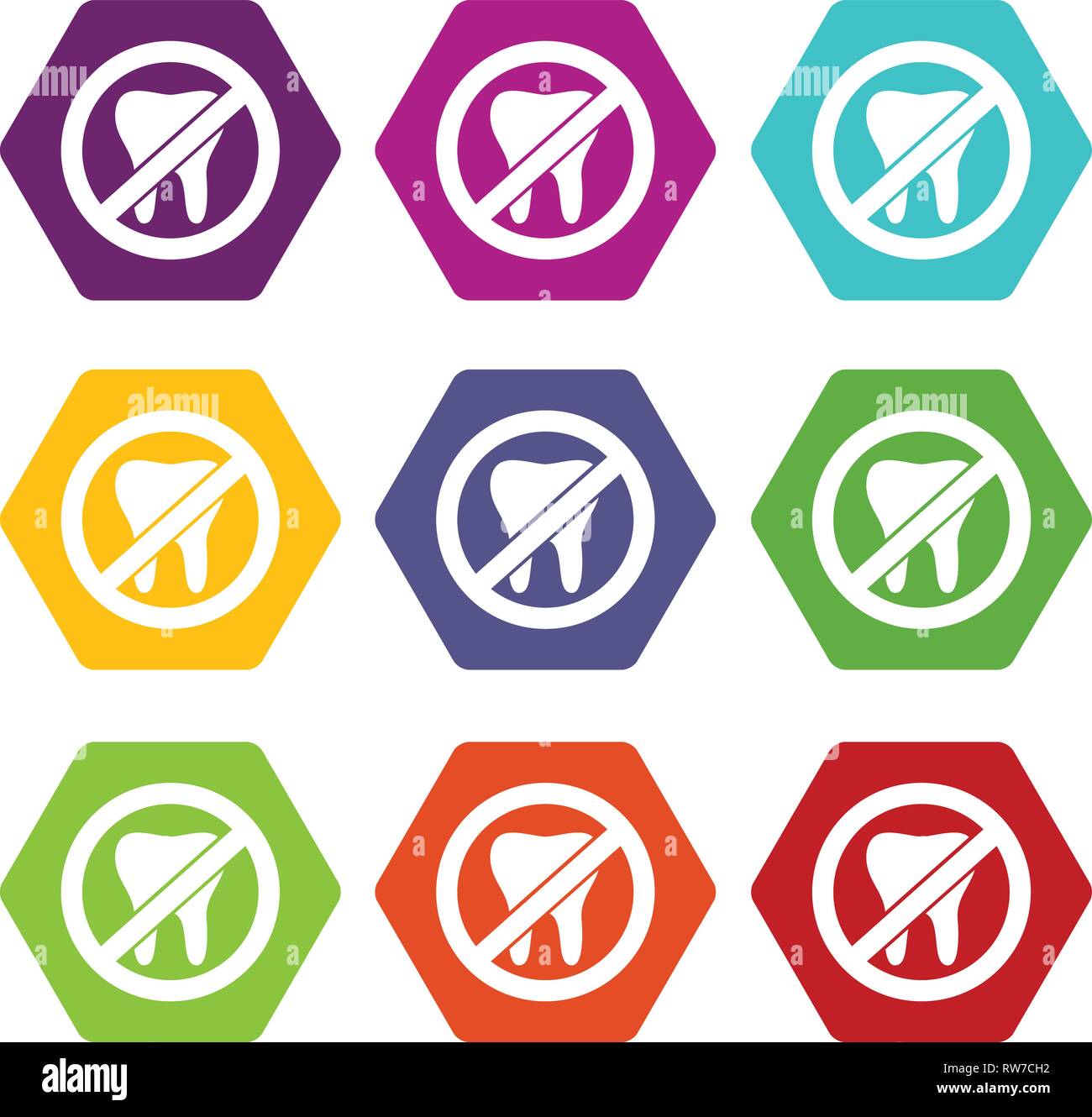 No tooth icons set 9 vector Stock Vector Image & Art - Alamy