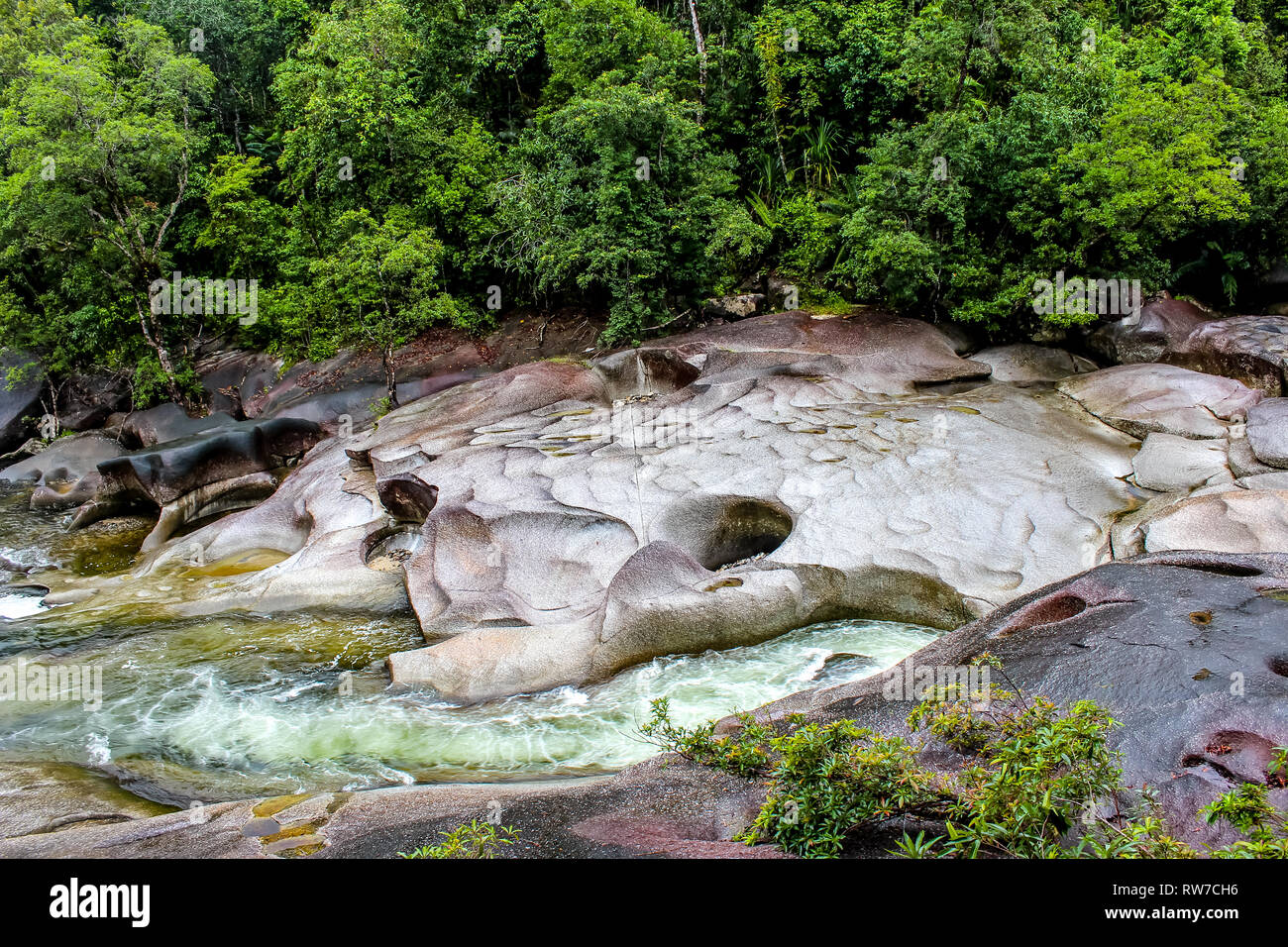 giant rock formation in daintree rainforest called the boulders, travel ...