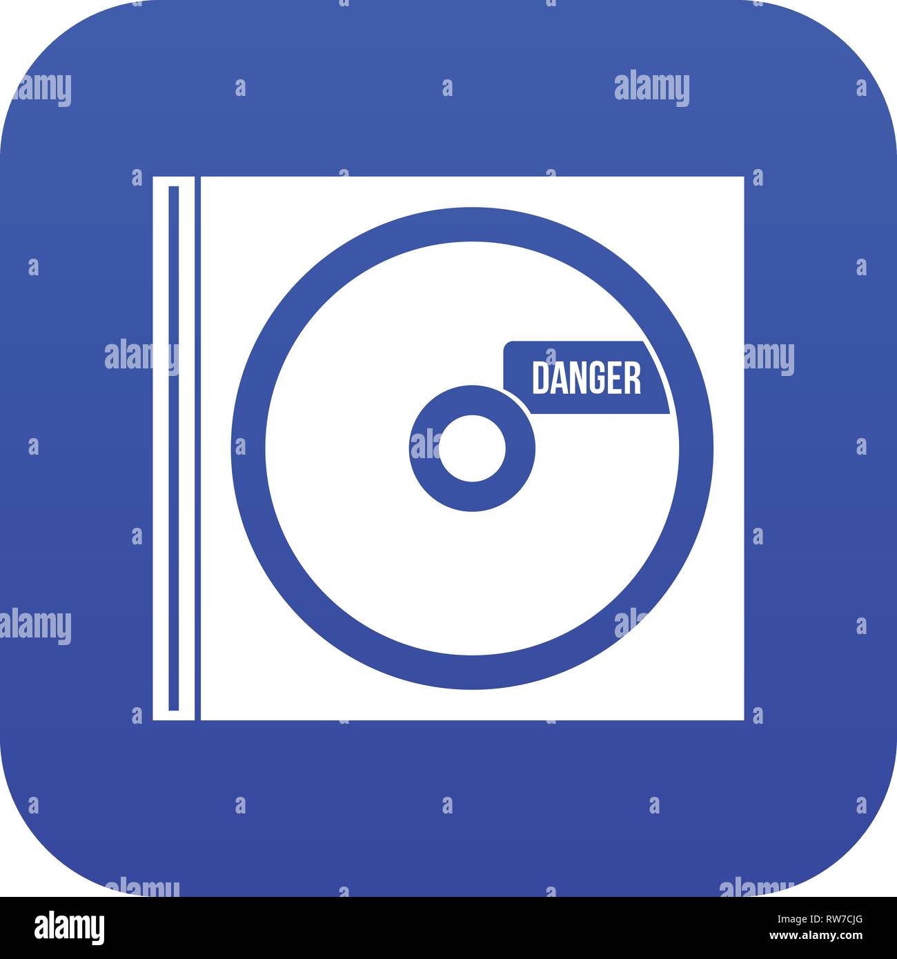 CD with danger lettering icon digital blue Stock Vector Image & Art - Alamy