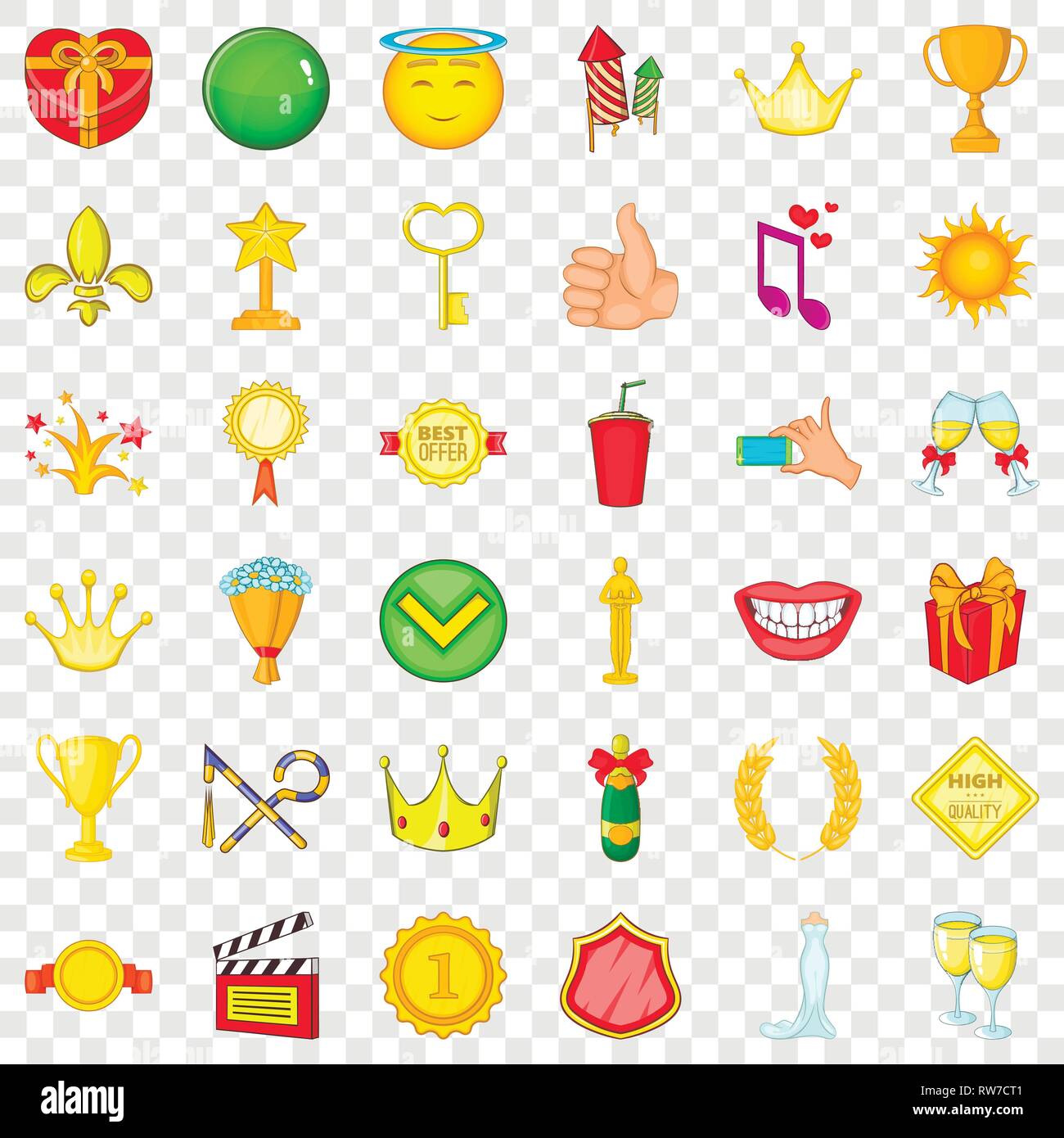 Achievement icons set, cartoon style Stock Vector Image & Art - Alamy