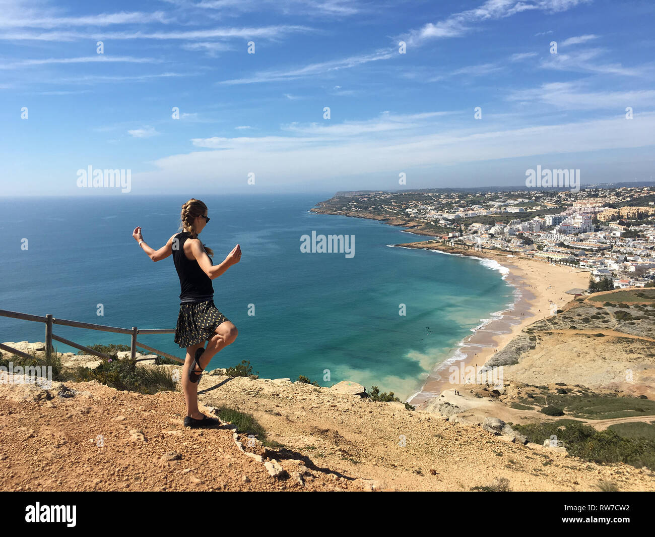 Tranquility Unveiled: A Secluded Bench Overlooking the Vast Portuguese ...