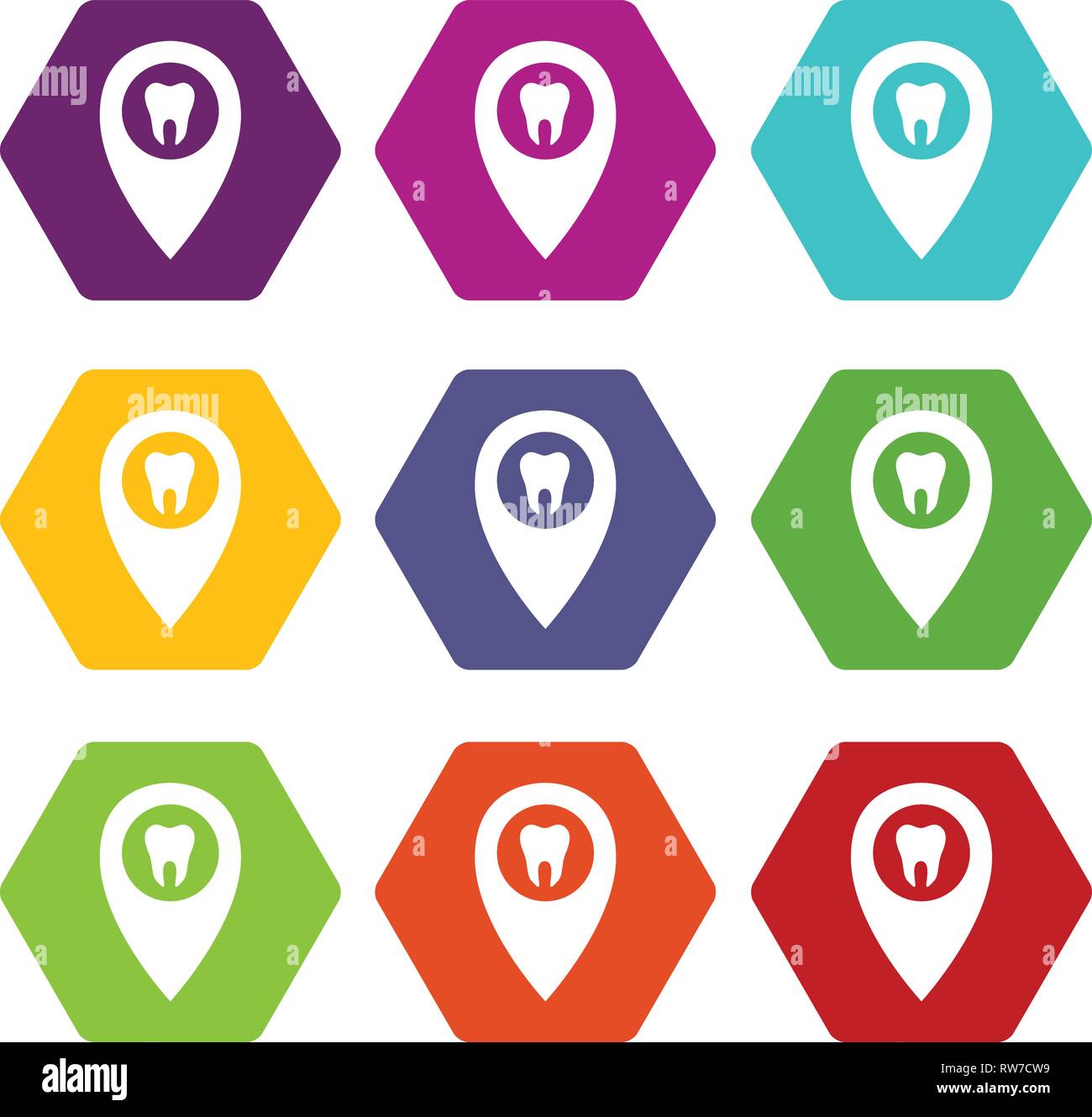 Small tooth icons set 9 vector Stock Vector Image & Art - Alamy