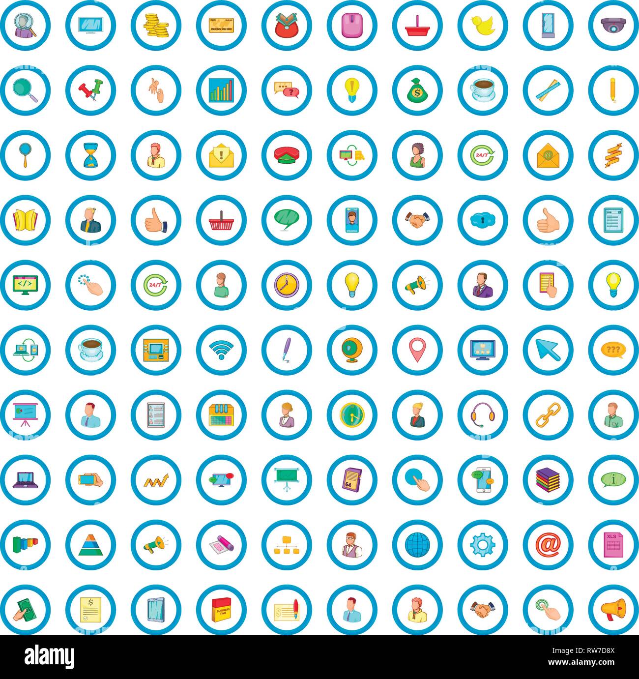 100 company icons set, cartoon style Stock Vector Image & Art - Alamy