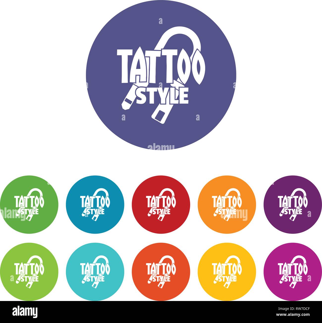 Tattoo style icons set vector color Stock Vector Image & Art - Alamy