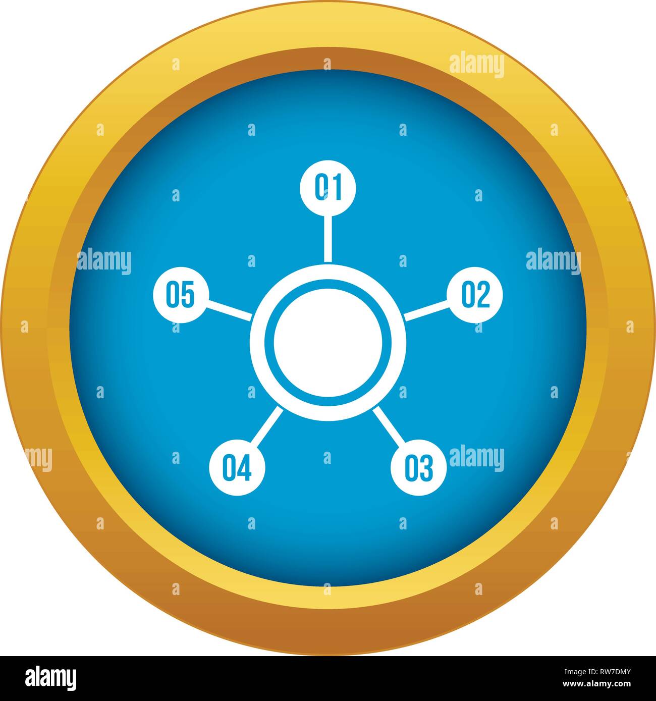 Circle chart with numbers icon blue vector isolated Stock Vector Image ...