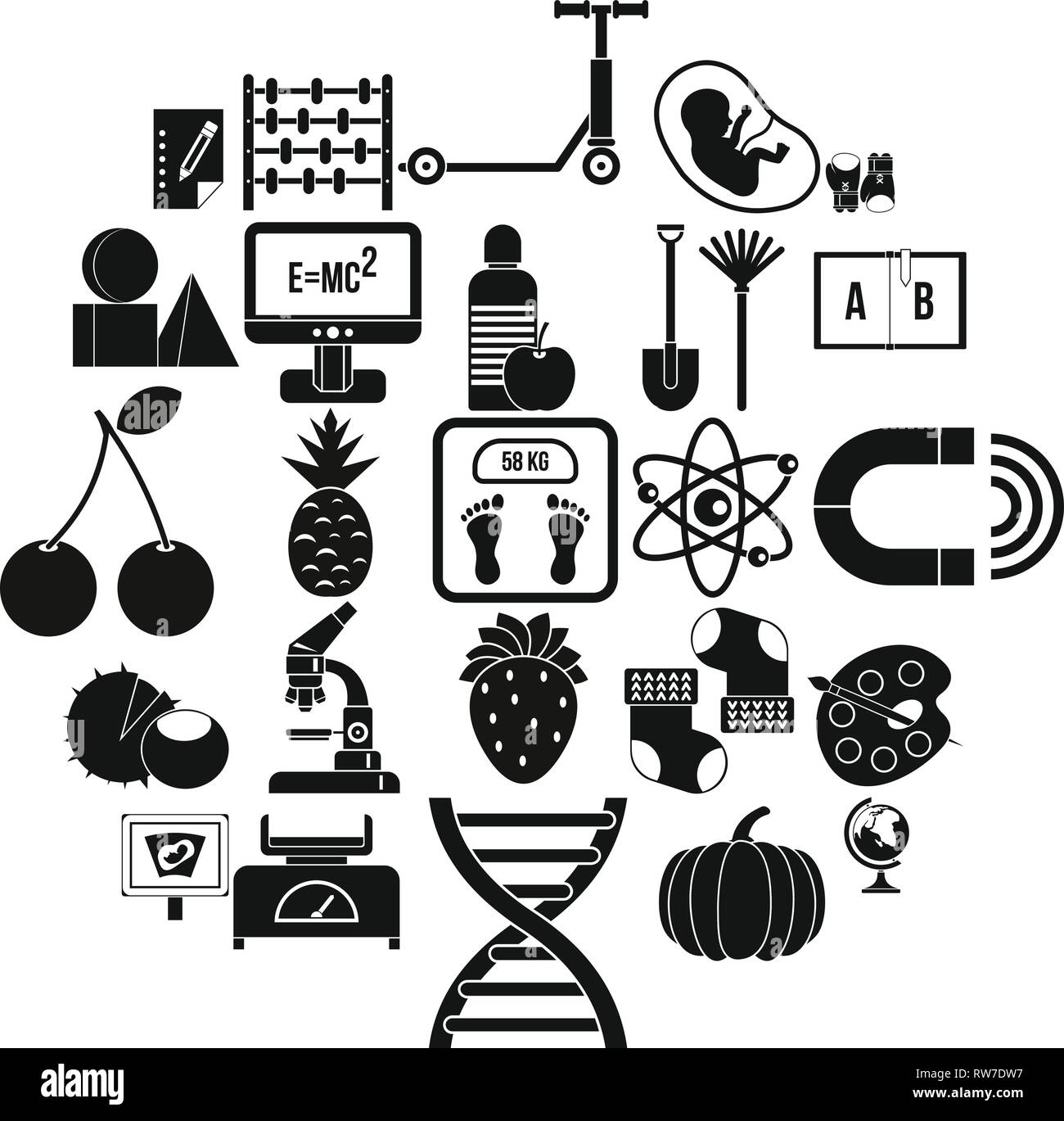 Scientific approach icons set, simple style Stock Vector Image & Art ...