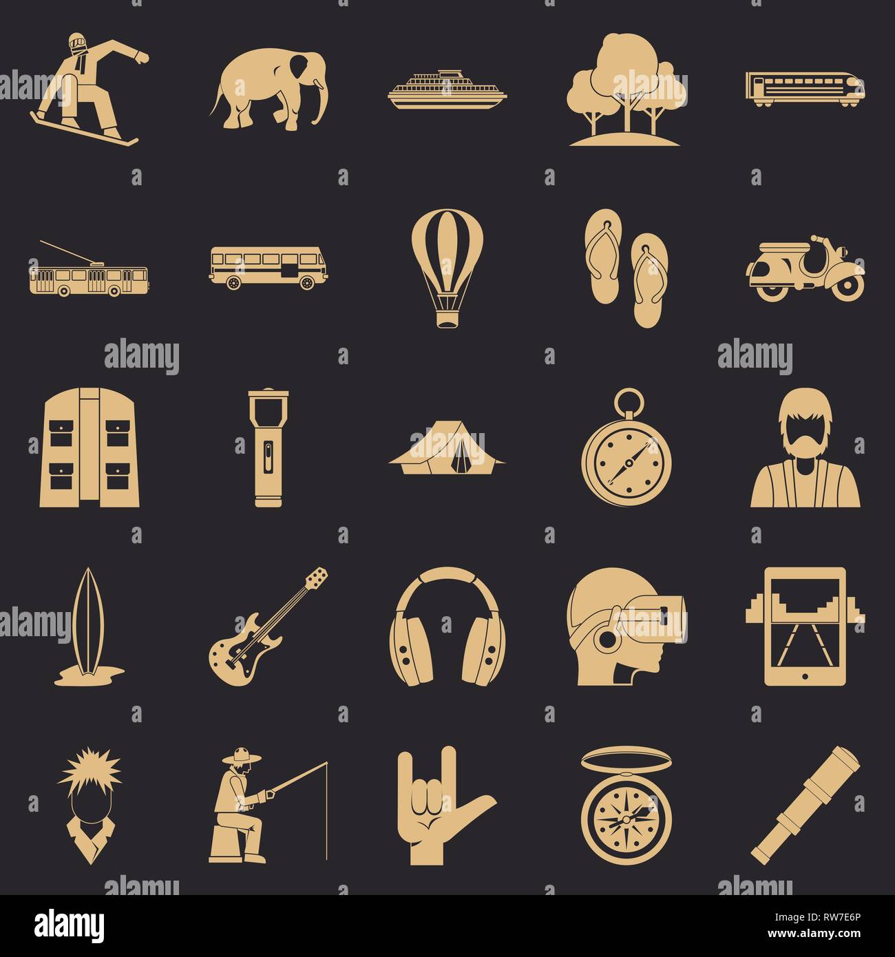 Campfire icons set, simple style Stock Vector Image & Art - Alamy