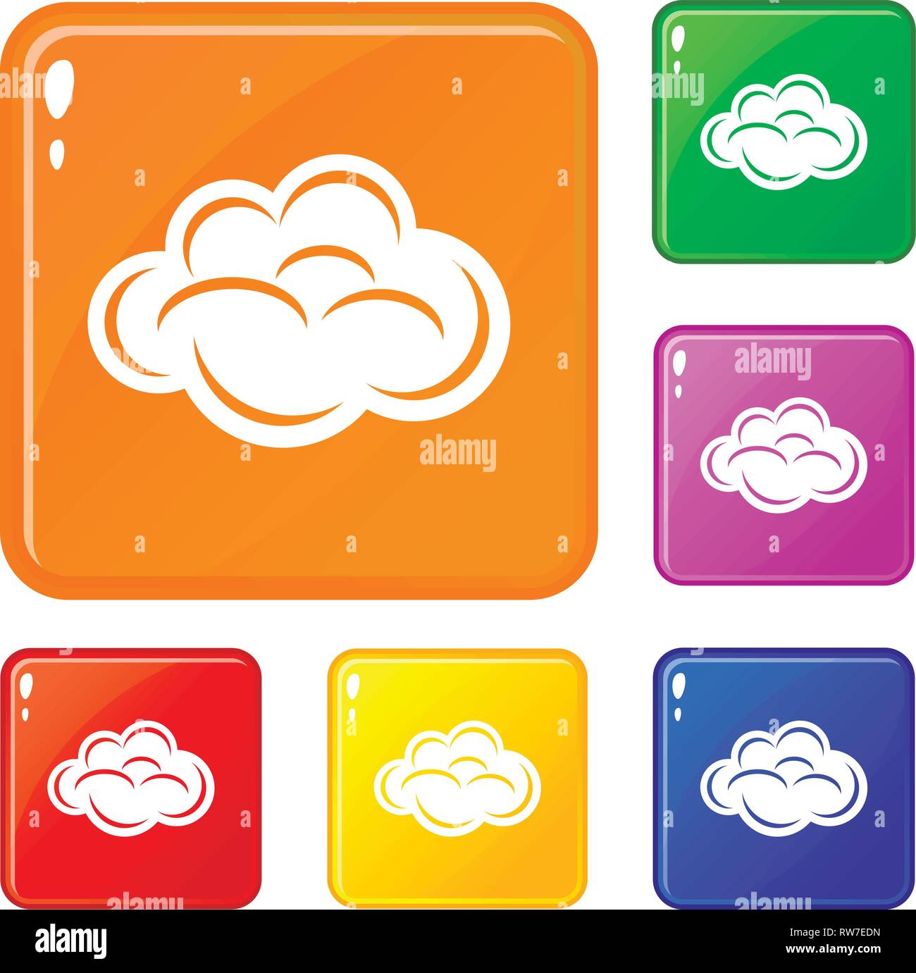 Internet cloud icons set vector color Stock Vector Image & Art - Alamy