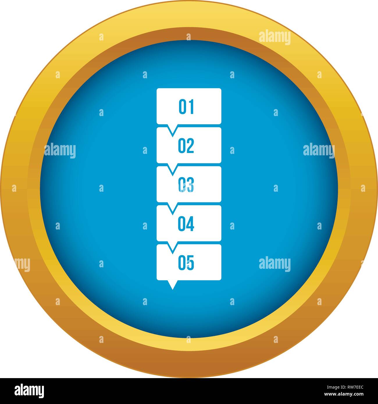 Five steps infographic icon blue vector isolated Stock Vector Image ...