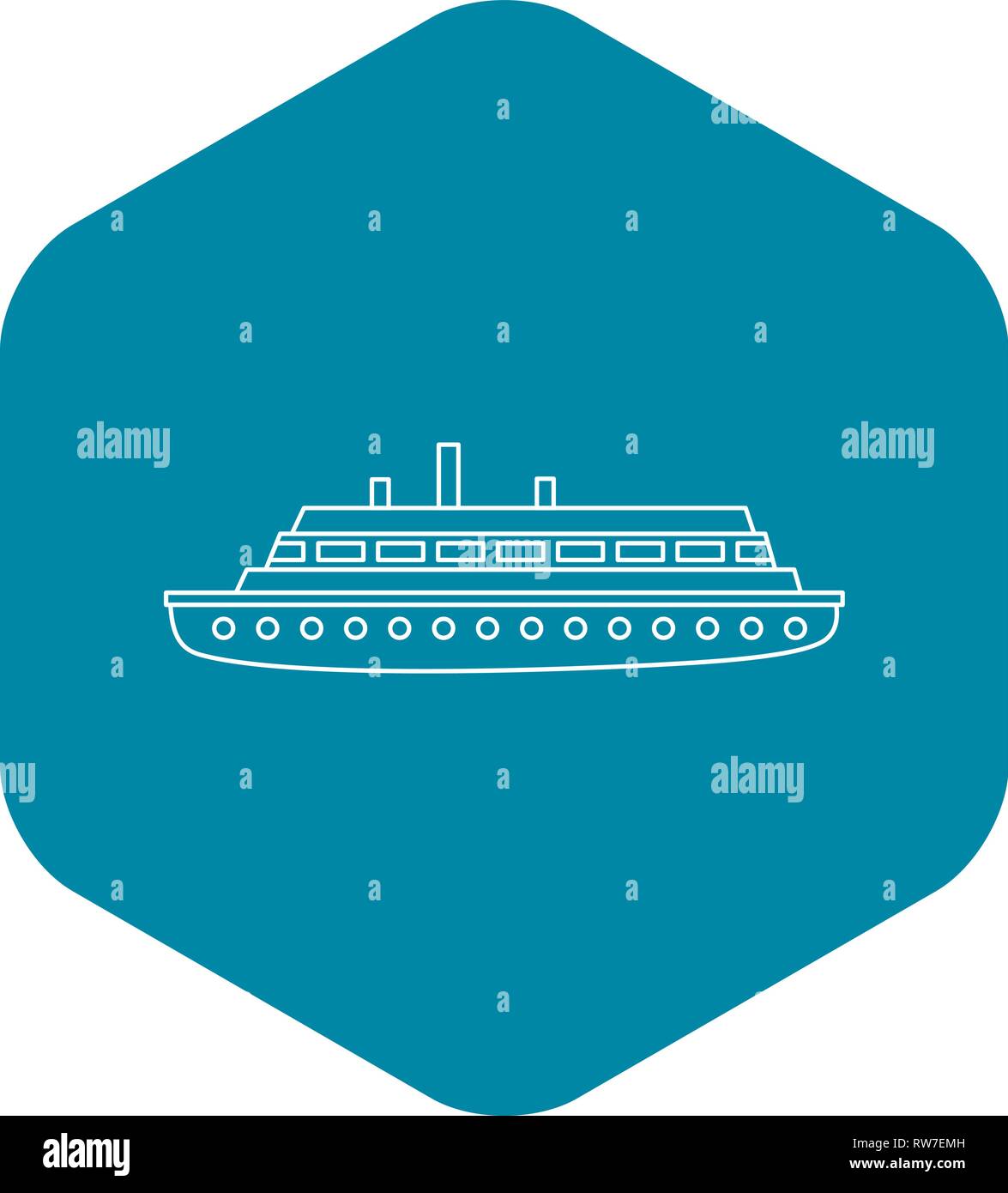 Long ship icon, outline style Stock Vector Image & Art - Alamy