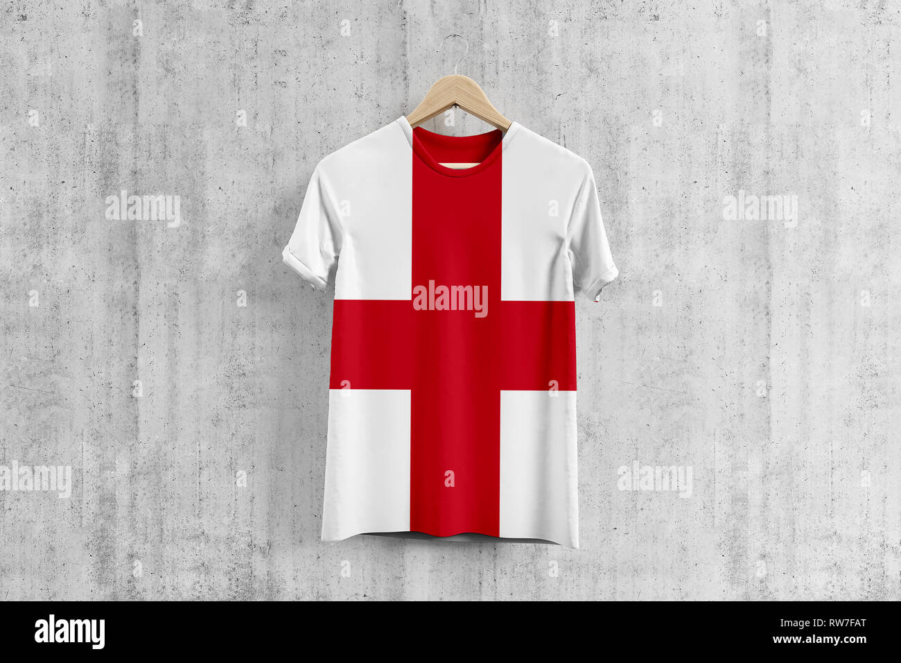England flag T-shirt on hanger, English team uniform design idea for ...
