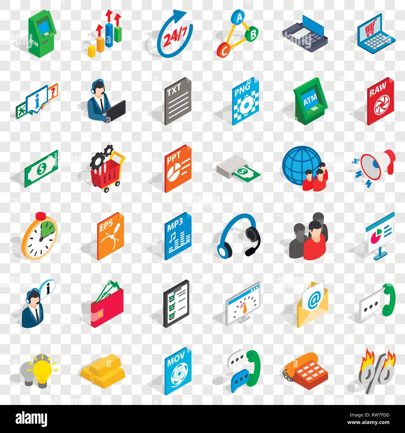 Business icons set, isometric style Stock Vector Image & Art - Alamy