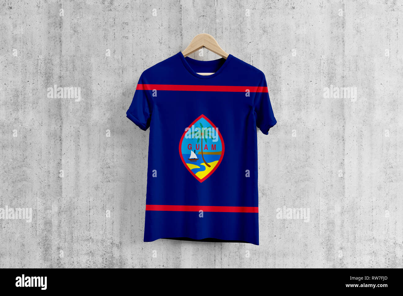 Guam flag T-shirt on hanger, team uniform design idea for garment ...
