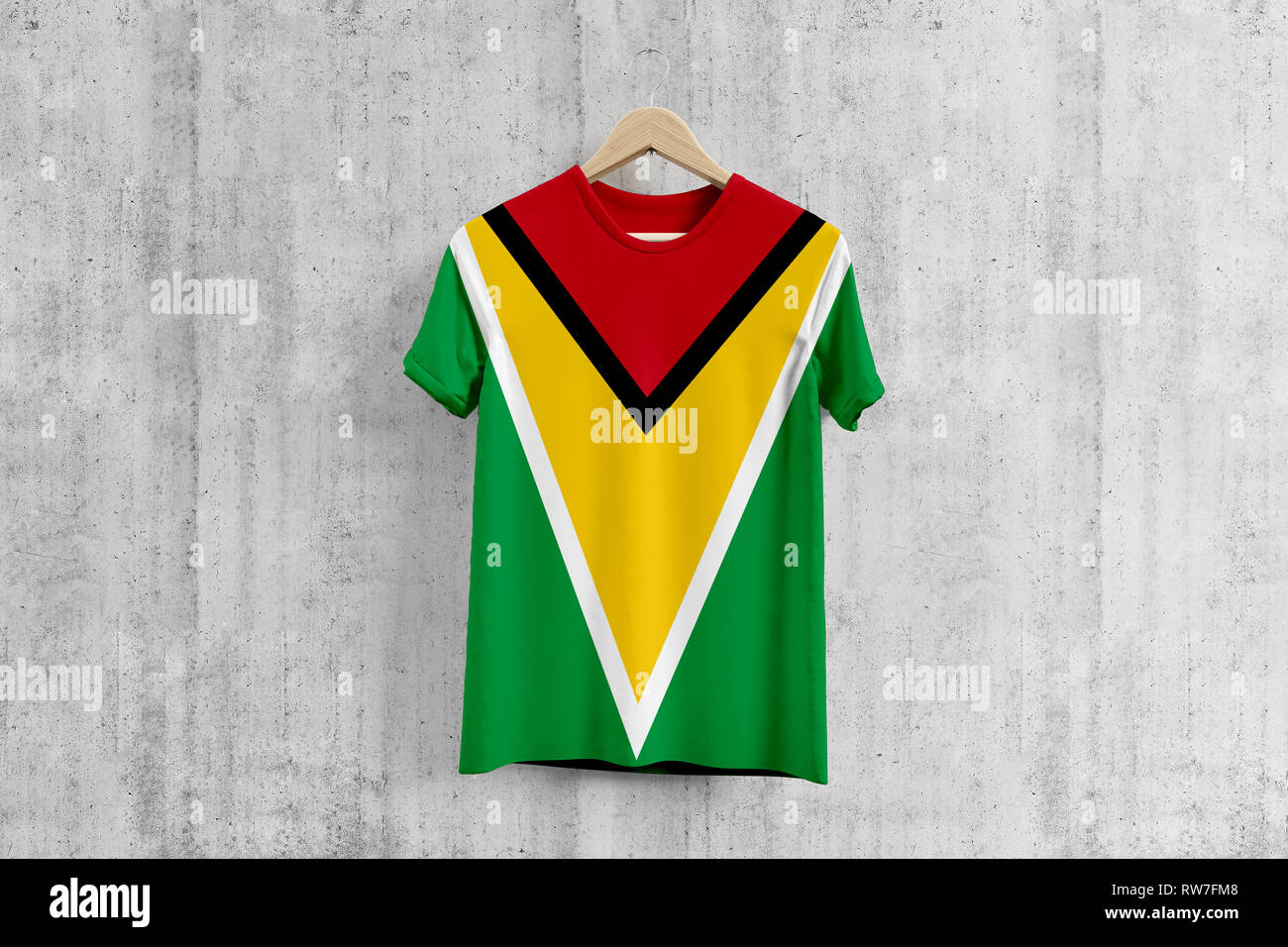 Guyana flag T-shirt on hanger, Guyanese team uniform design idea for ...