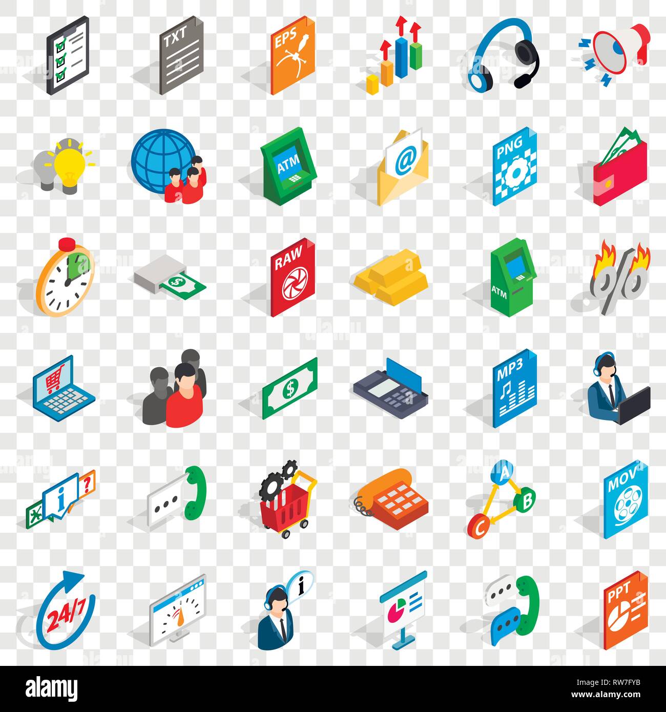 Business plan icons set, isometric style Stock Vector Image & Art - Alamy