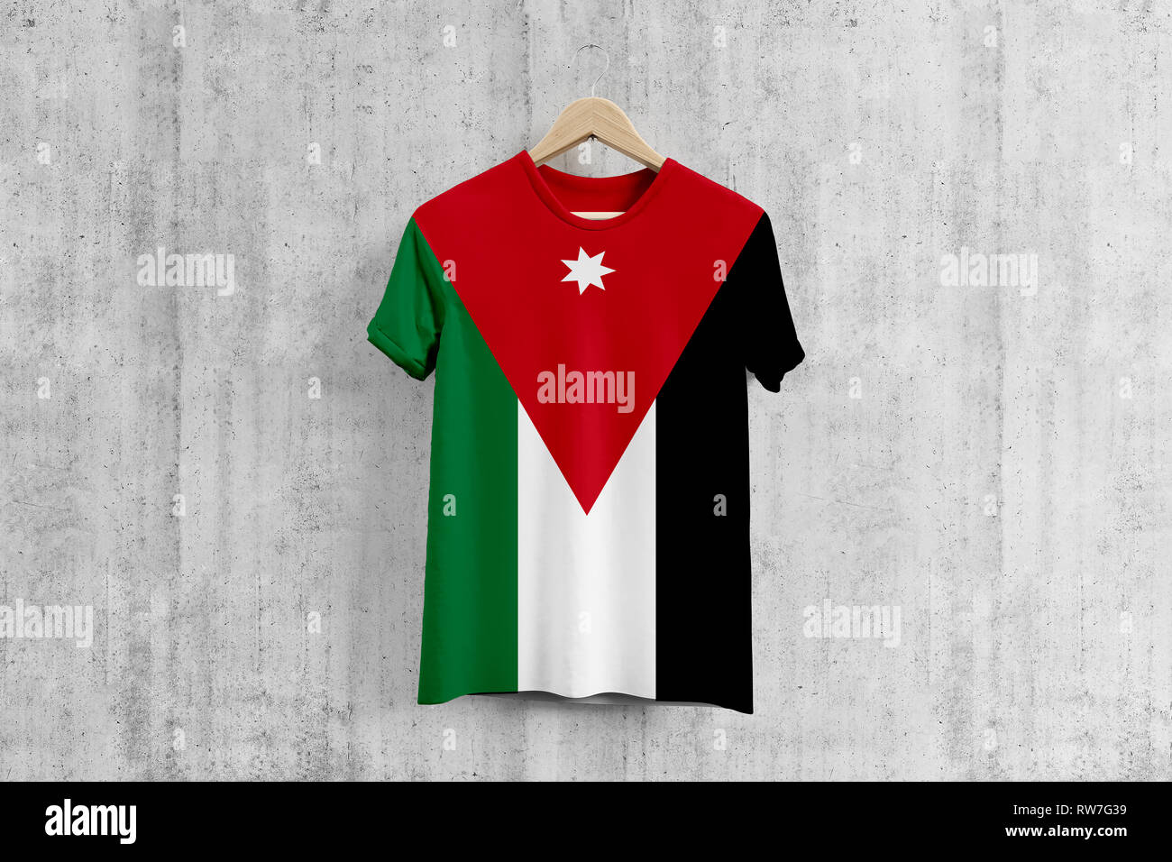 Jordan flag T-shirt on hanger, Jordanian team uniform design idea for ...