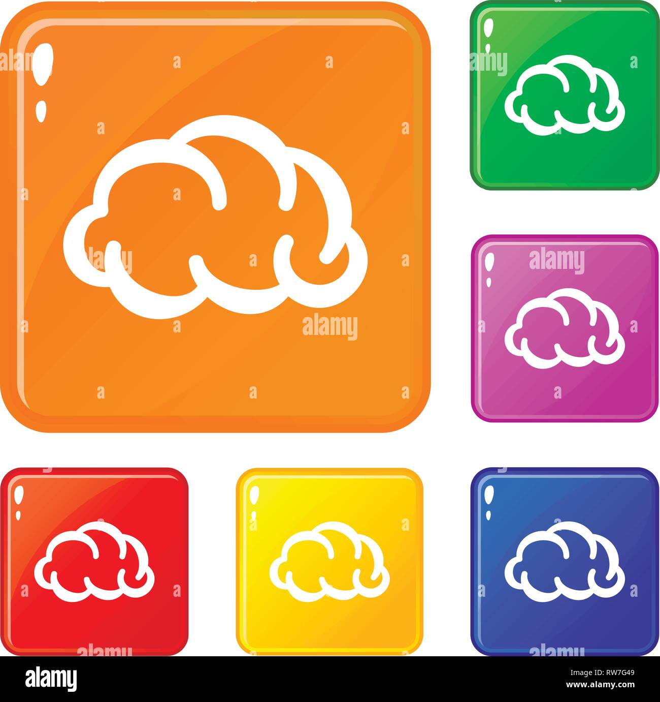Communication cloud icons set vector color Stock Vector Image & Art - Alamy