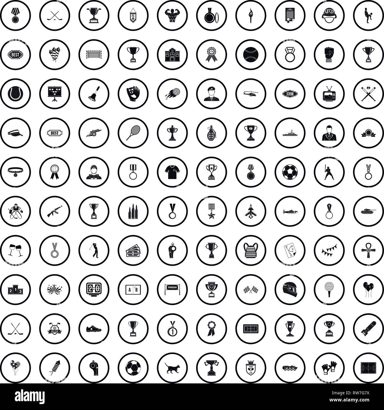 100 medal icons set, simple style Stock Vector Image & Art - Alamy