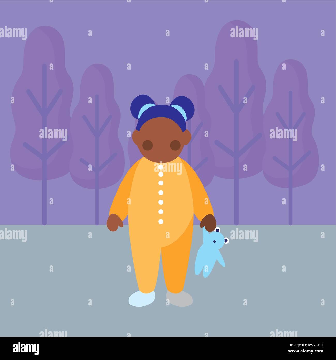 beautiful little black girl character vector illustration design Stock ...