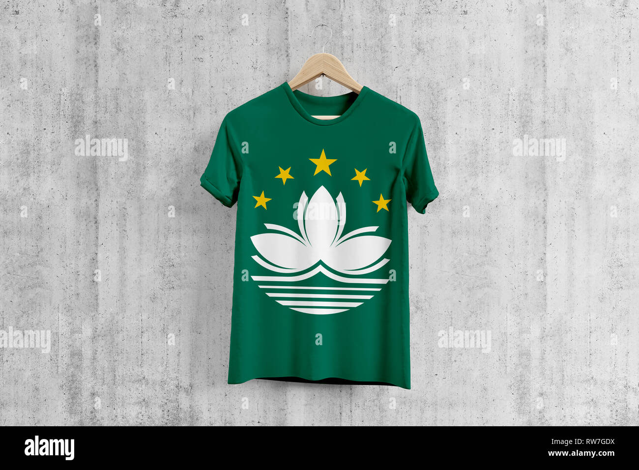 Macao flag T-shirt on hanger, Macau team uniform design idea for ...