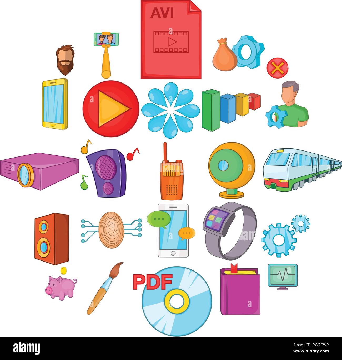 App icons set, cartoon style Stock Vector Image & Art - Alamy