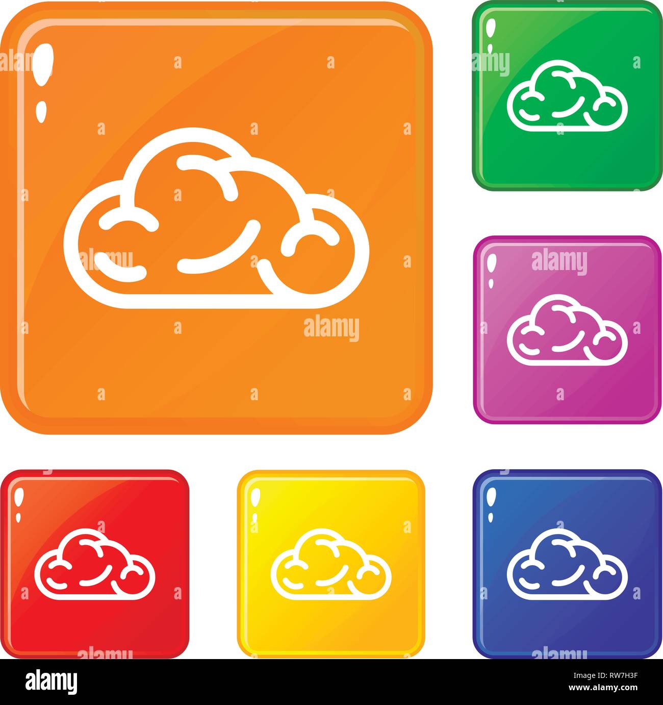 Ui cloud icons set vector color Stock Vector Image & Art - Alamy