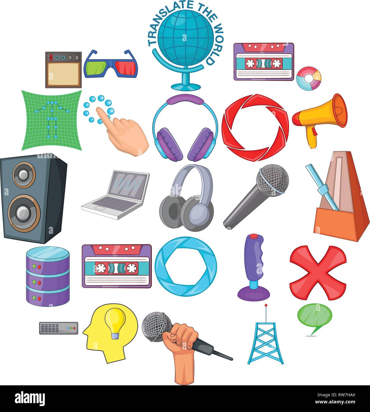 Applications icons set, cartoon style Stock Vector Image & Art - Alamy