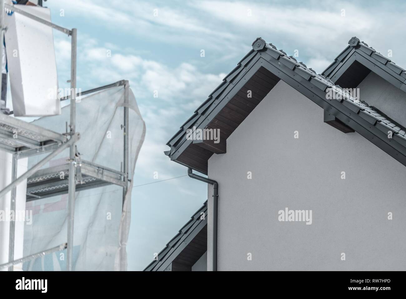 New Houses Development. Residential Area Under Construction Stock Photo ...
