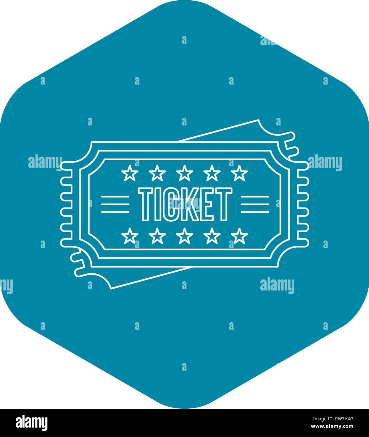 Ticket icon, outline style Stock Vector Image & Art - Alamy