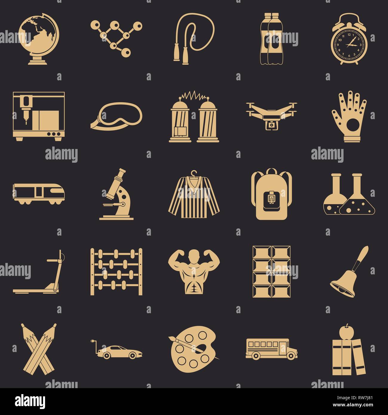 Calorie counting icons set, simple style Stock Vector Image & Art - Alamy