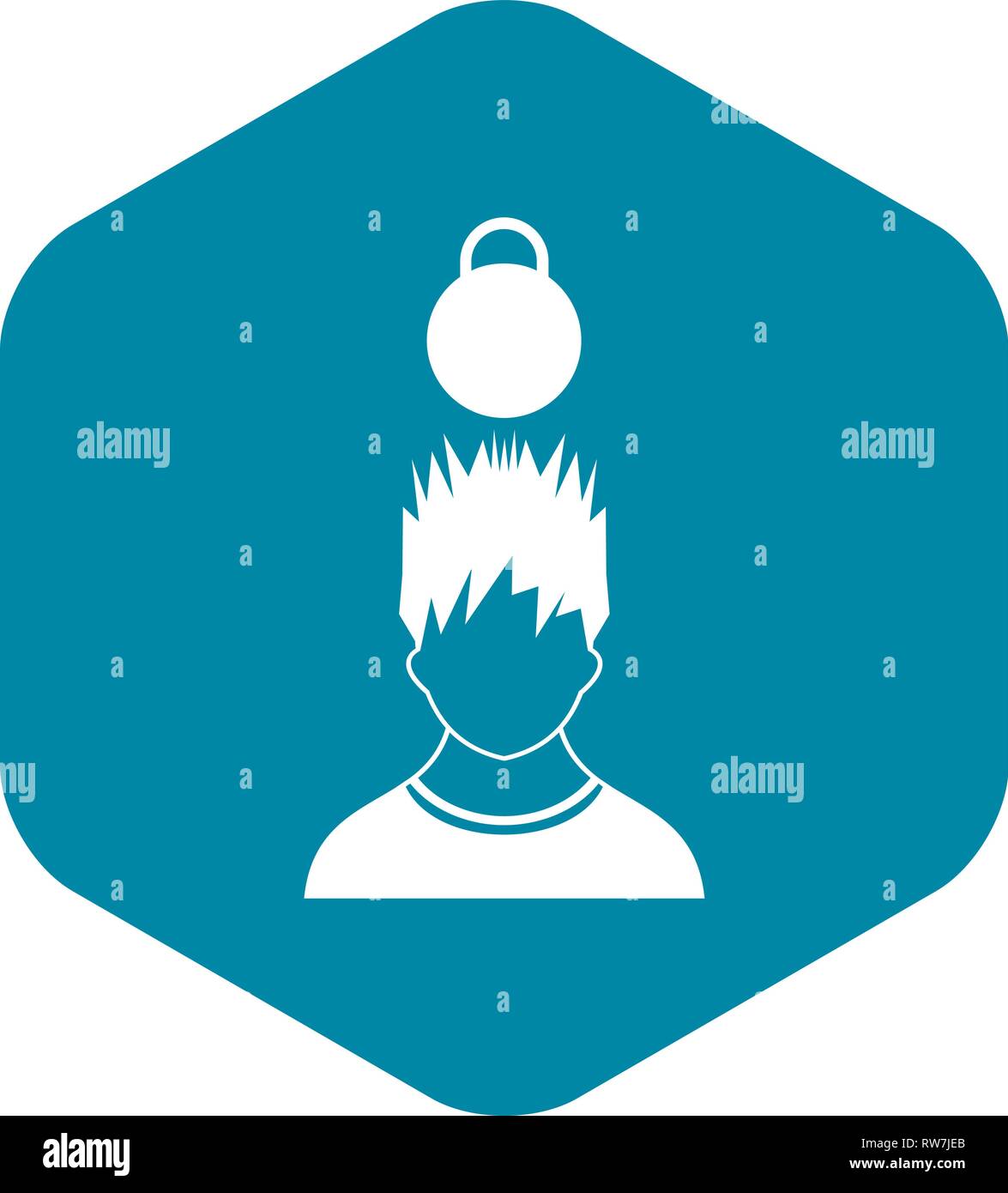 Man with the weight over head icon Stock Vector Image & Art - Alamy