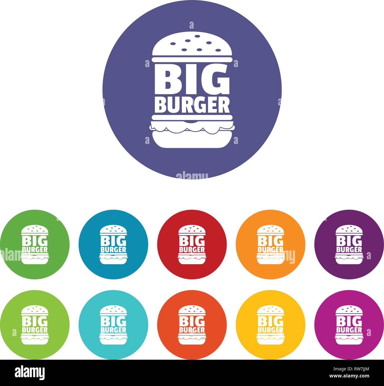 Big burger icons set vector color Stock Vector Image & Art - Alamy