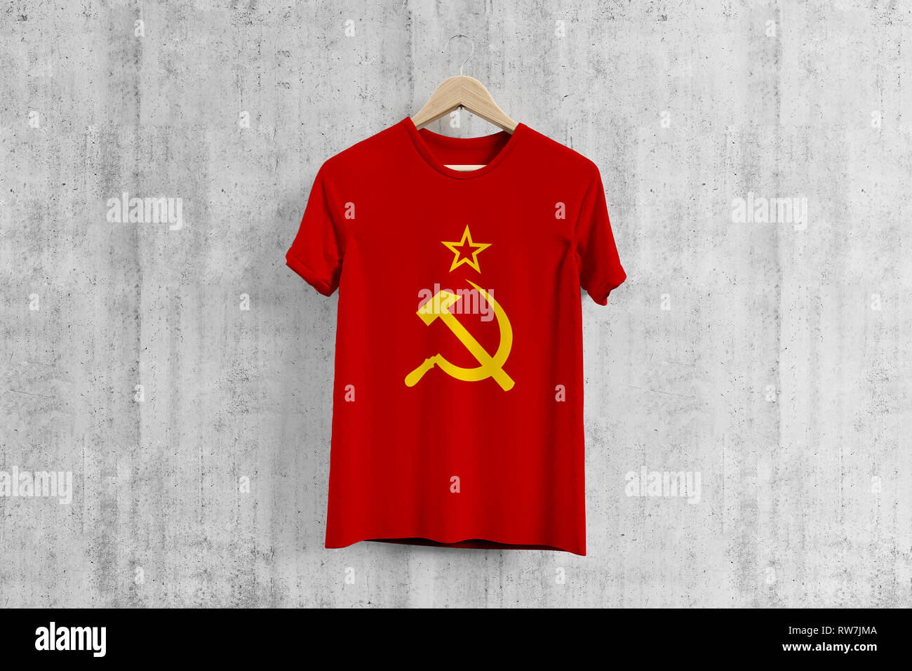 Soviet Union flag T-shirt on hanger, team uniform design idea for ...