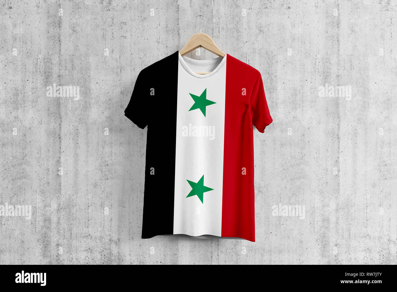 Syria flag T-shirt on hanger, Syrian team uniform design idea for ...