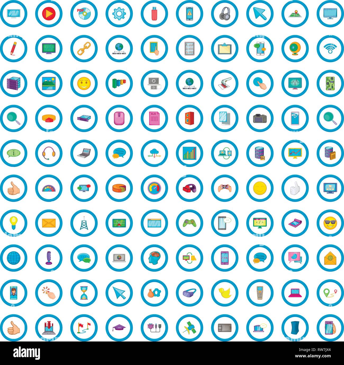 100 computer network icons hi-res stock photography and images - Alamy